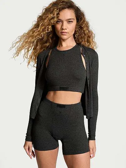 Victoria's Secret 3-piece Ribbed Modal Boxer Briefs Set - Grey