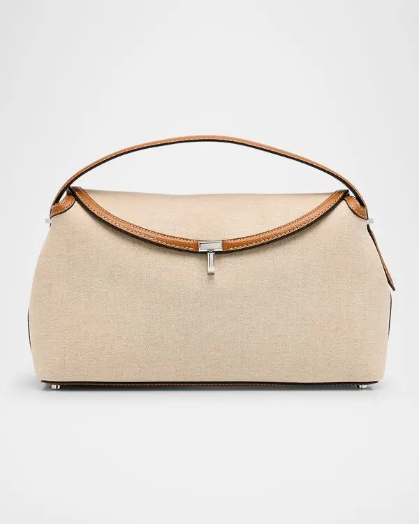 TOTÊME T-lock Top-handle Bag - Ecru/tan