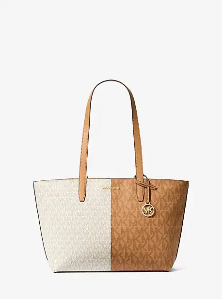 Michael Kors Beige and Brown Interior Bag MICHAEL Michael Kors Beige Leather Small Selma Crossbody Bag  main image 4