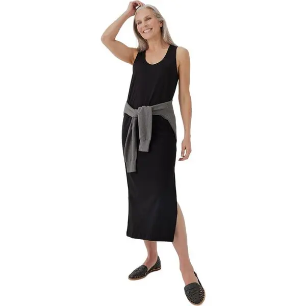 PACT Organic Softspun Tank Midi Dress - Black