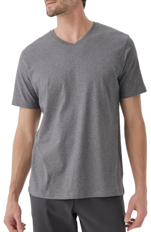 PACT Organic Softspun V-neck Tee - Medium Grey Heather