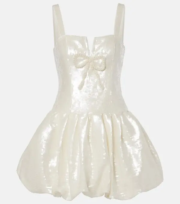 SELF-PORTRAIT Bridal Bow-detail Sequined Minidress