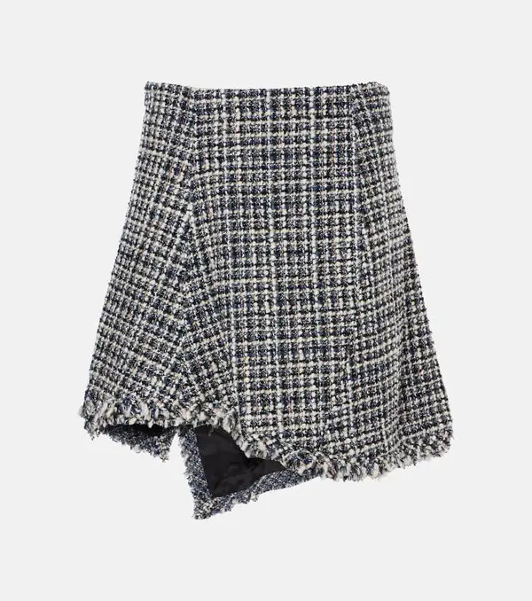 Sacai Wool-blend Tweed Miniskirt