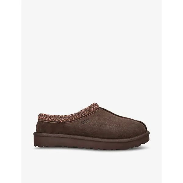 UGG Tasman Braided Suede Slippers - Dark Brown