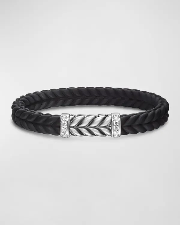 David Yurman 9mm Chevron Rubber Bracelet