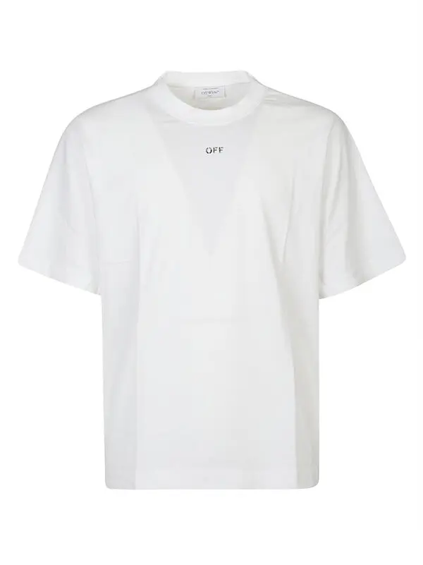 Off-White Cotton Short Sleeve T-shirt - White