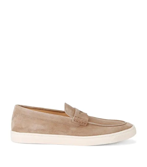 Brunello Cucinelli Suede Hybrid Loafers - Beige