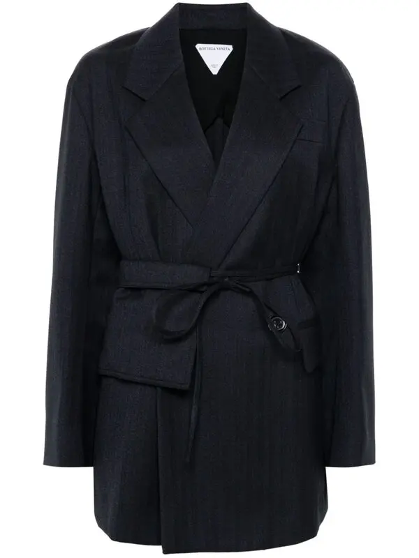 Bottega Veneta Striped Wool Blazer - Blue