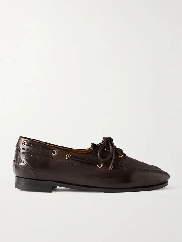 Bally Pathy Leather Boat Shoes - Brown
