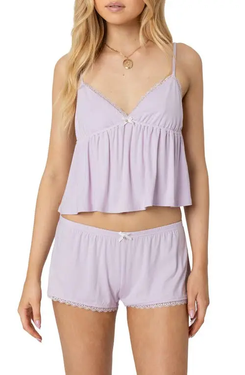 EDIKTED Buffy Crop Babydoll Camisole - Lilac