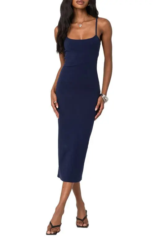 EDIKTED Stretch Cotton Midi Slipdress