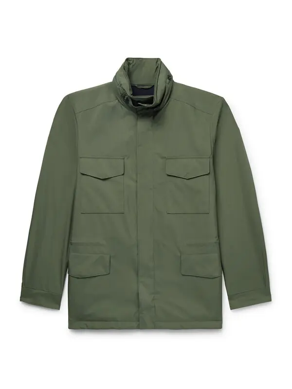 Loro Piana Traveller Windmate Storm System® Shell Hooded Field Jacket - Green