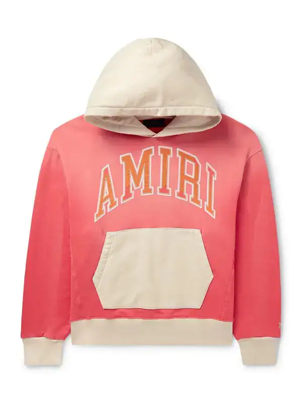 Amiri Logo-AppliquéD Color-Block Hoodie In Red 50% Off
