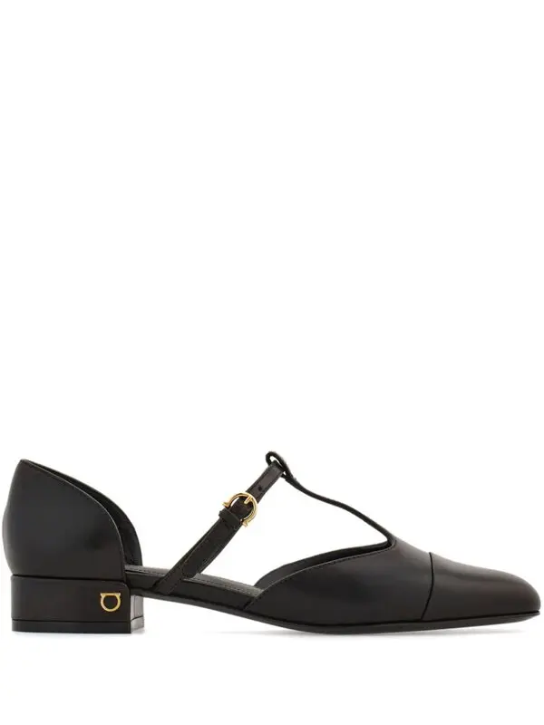 FERRAGAMO T-strap Ballet Pumps - Black