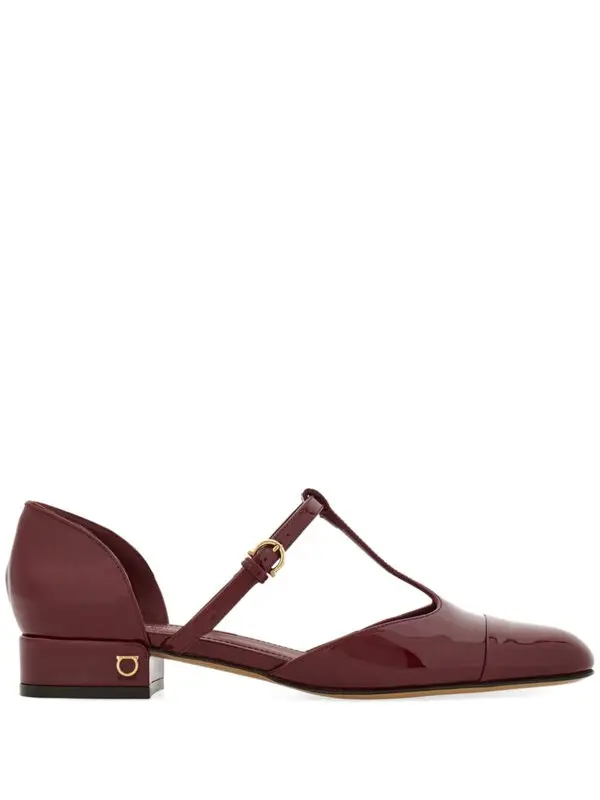 FERRAGAMO T-strap Ballet Pumps - Red