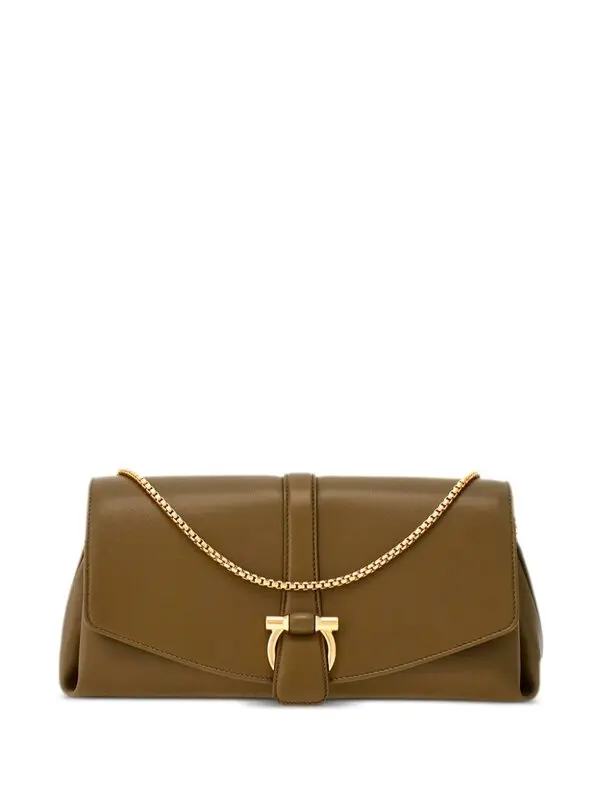 FERRAGAMO Front Flap Shoulder Bag - Green