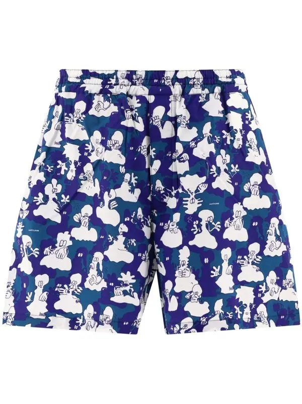 Junya Watanabe X Lousy Livin Cartoon-print Shorts - Blue