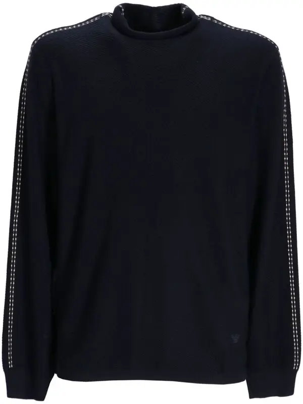 Emporio Armani My2 Roll-Neck Jumper In Blue 26% Off Editorialist