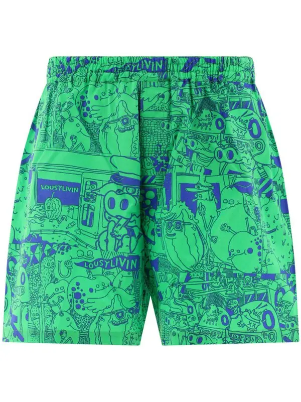 Junya Watanabe X Lousy Livin Cartoon-print Shorts - Green