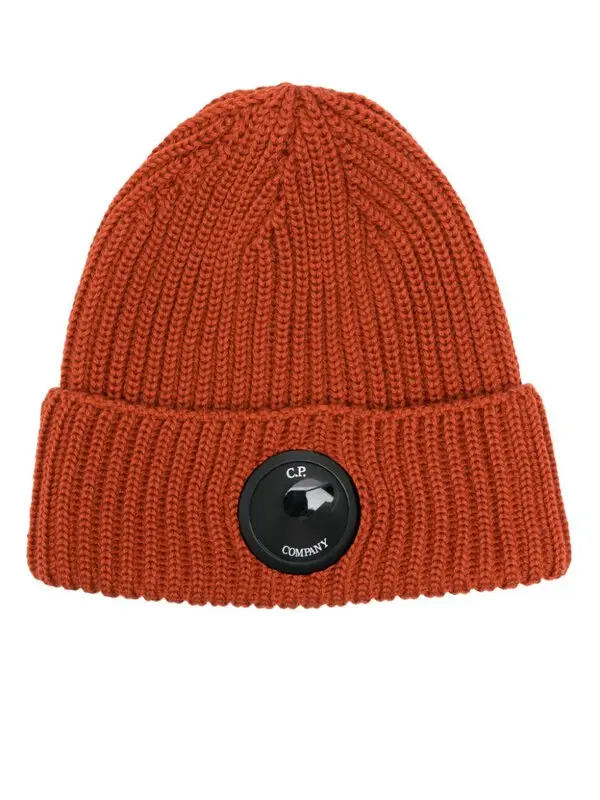 C.P. COMPANY Lens-detail Beanie - Orange