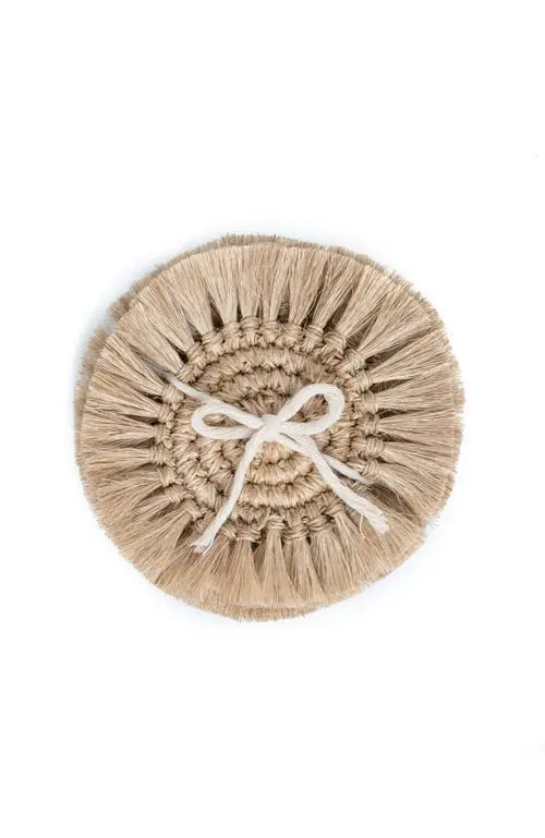 TALLO DE OLIVO Fique Fringe Coasters Set Of 4