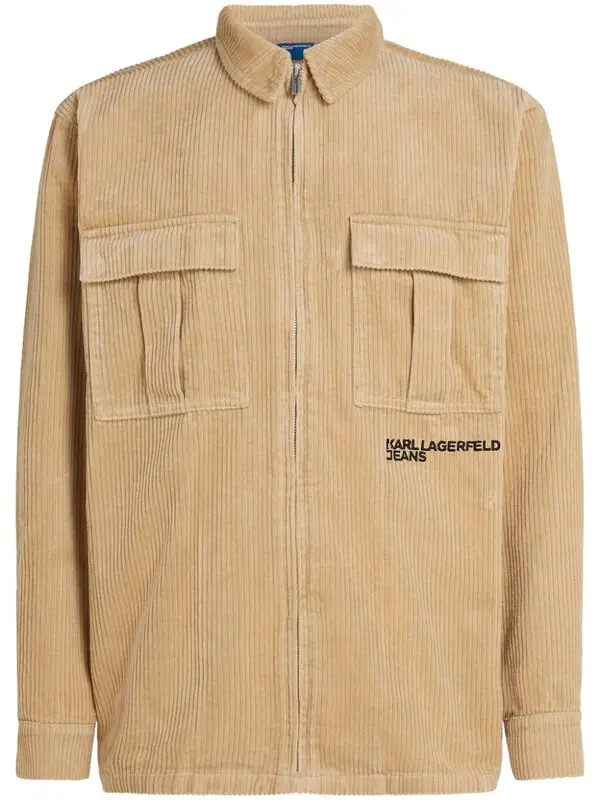 Karl Lagerfeld Embroidered Corduroy Overshirt
