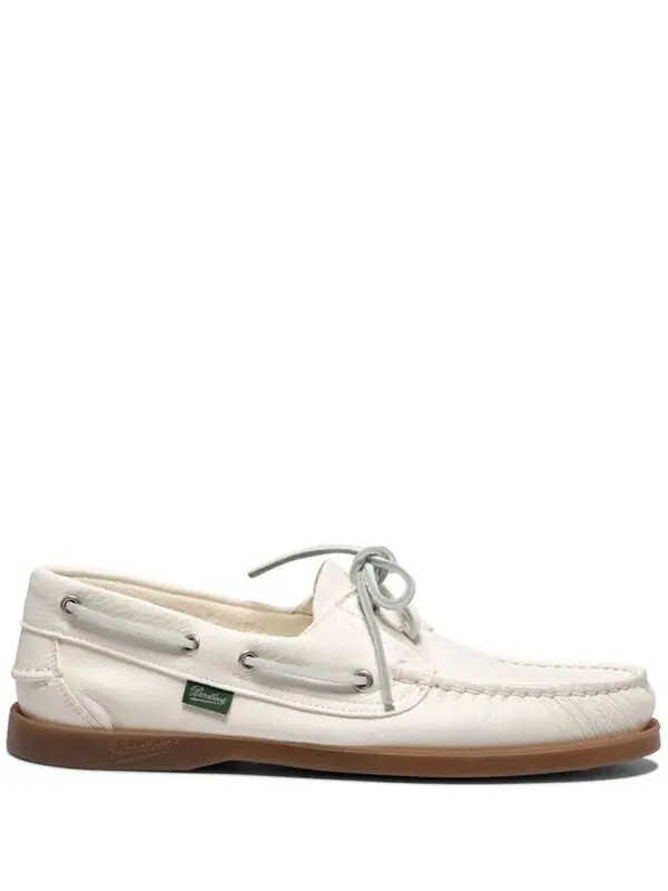 Paraboot Barth Leather Boat Shoes - White