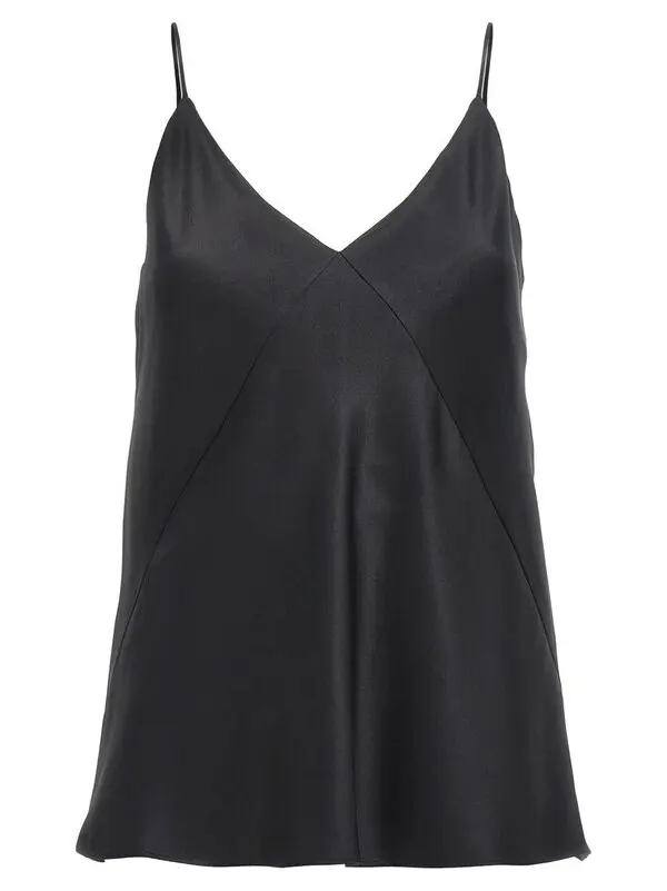 Max Mara Metello Silk Satin Top - Black