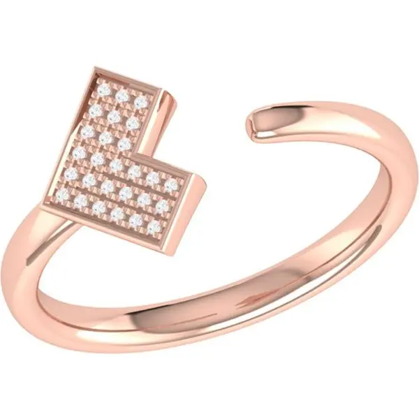 LUVMYJEWELRY Sterling Diamond Arrow Ring - 14kt Rose Gold Vermeil