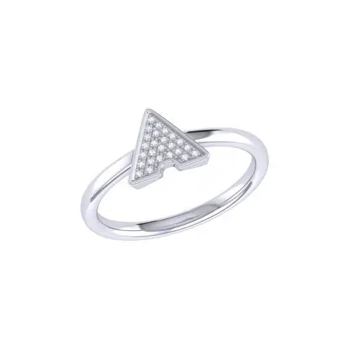 LUVMYJEWELRY Sterling Diamond Triangle Ring - Silver