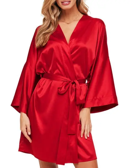 ADORE ME Izabella Kimono Robe - Dark Red