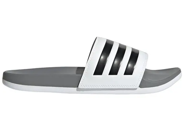 Adidas Adilette Comfort Slides - Cloud White/core Black/grey Three
