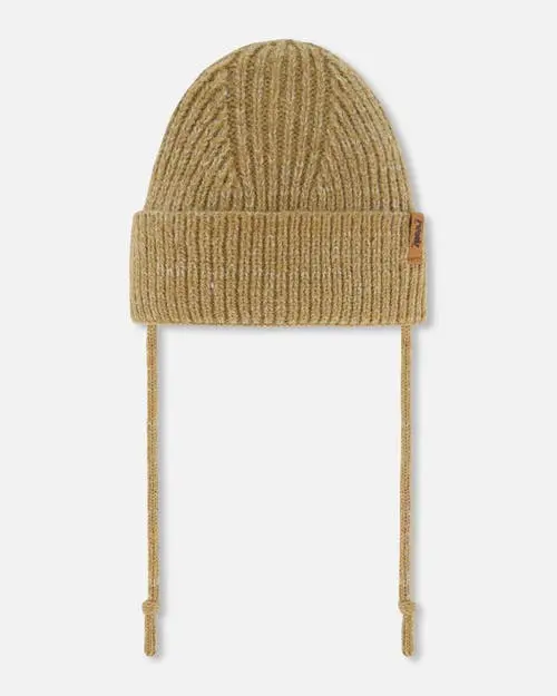 DEUX PAR DEUX Mid-season Knit Hat With Strings