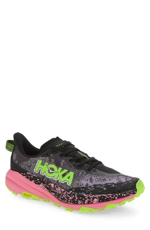 Hoka Speedgoat 6 Trail Running Shoe - Black /neon Rose