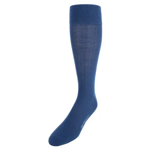 Trafalgar Sutton Fine Merino Wool Ribbed Socks - Light Blue