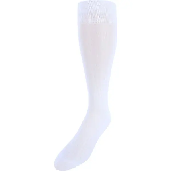 Trafalgar Jasper Mercerized Cotton Ribbed Socks - White
