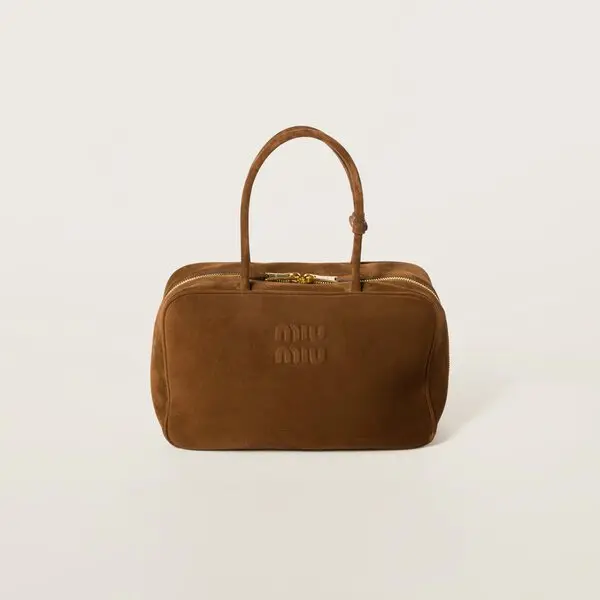 Miu Miu Suede Beau Bag - Cocoa Brown