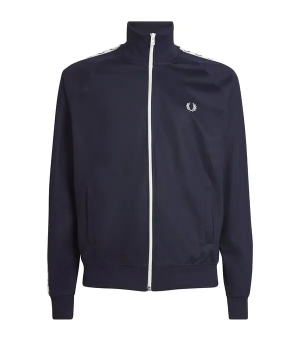 Fred Perry Logo Tape Track Jacket - Navy