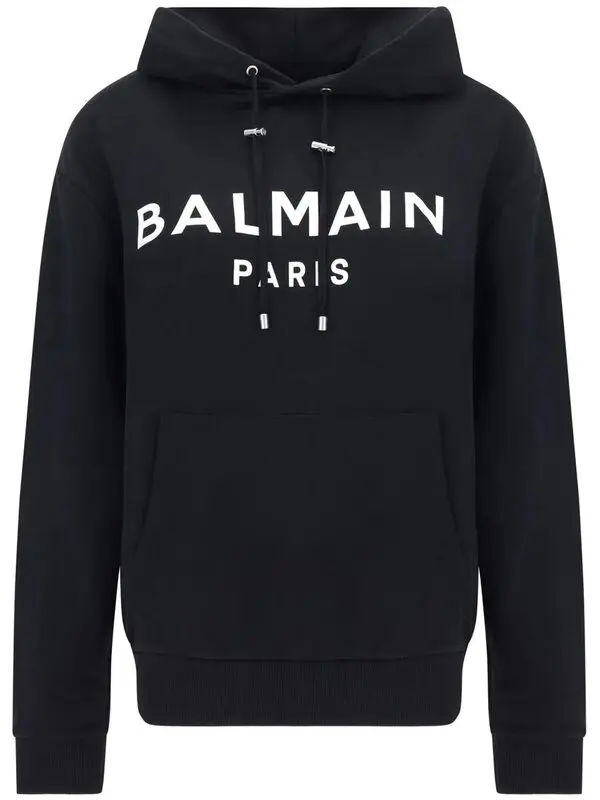 Balmain Paris Printed Hoodie - Black