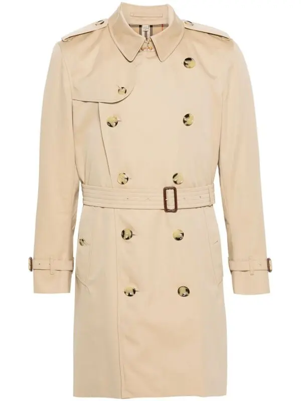 Burberry Double-breasted Cotton Trench Coat - Beige