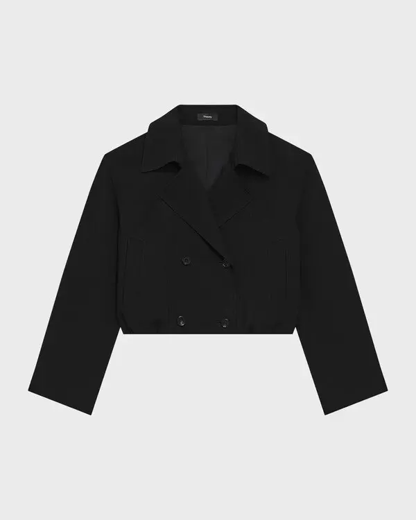 Theory Admiral Crepe Cropped Trench Coat