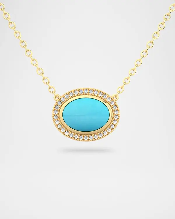 JAMIE TURNER 18k Gold Aurora Pendant Necklace With And Diamonds - Turquoise
