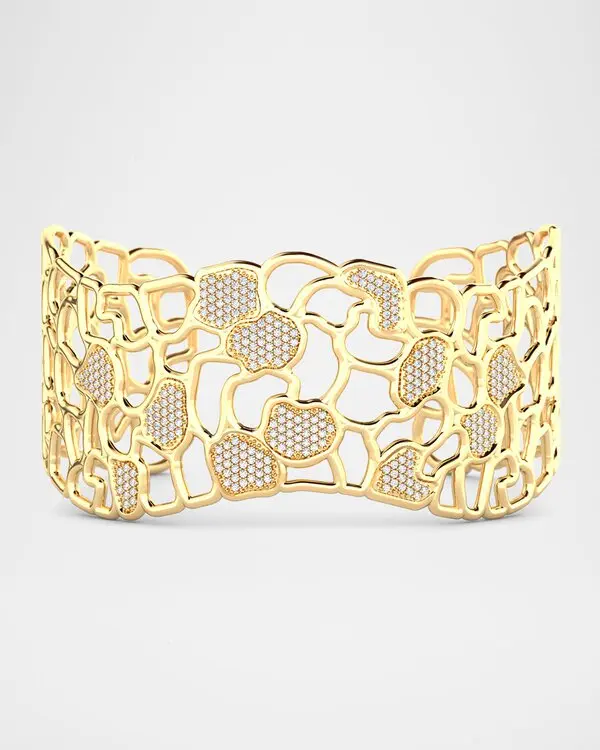 JAMIE TURNER 18k Gold Cuff With Diamonds - Ylwwht