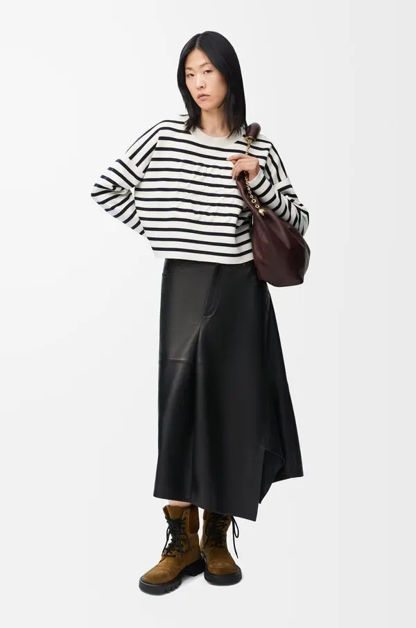 Loewe Satin Nappa Lambskin Asymmetric Skirt