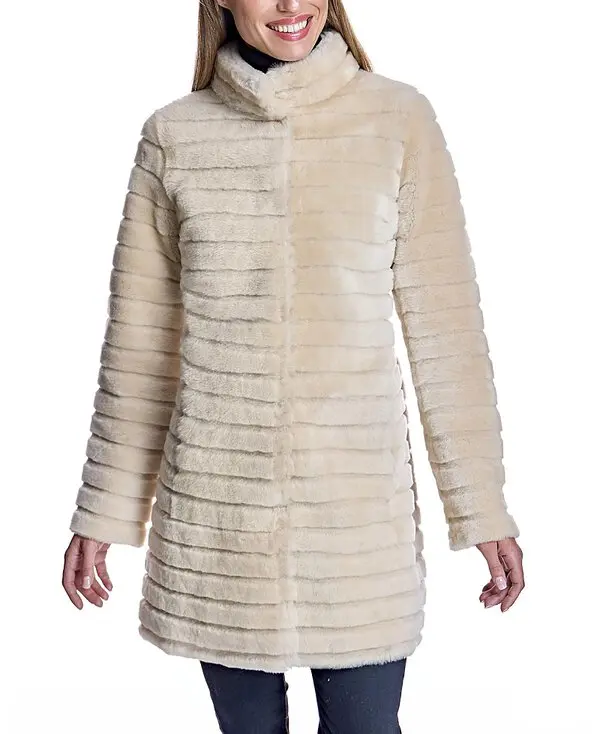 MAXIMILIAN Grooved Shearling Jacket - Cream