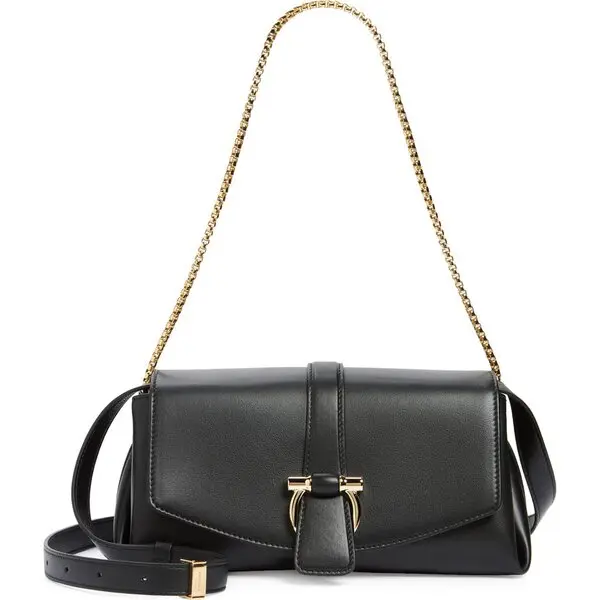 FERRAGAMO Small Flap Crossbody Bag - Nero