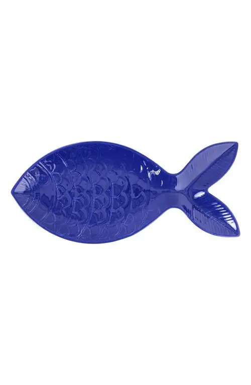 VIETRI Santorini Figural Fish Platter - Blue