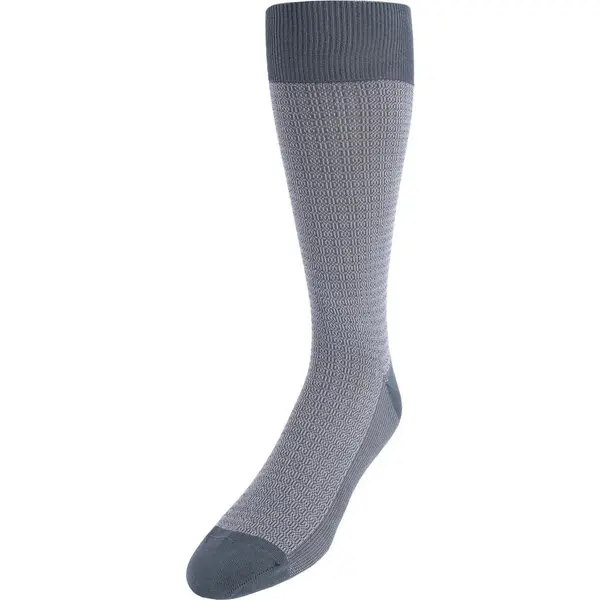 Trafalgar Bernard Chain Link Mercerized Cotton Socks - Charcoal