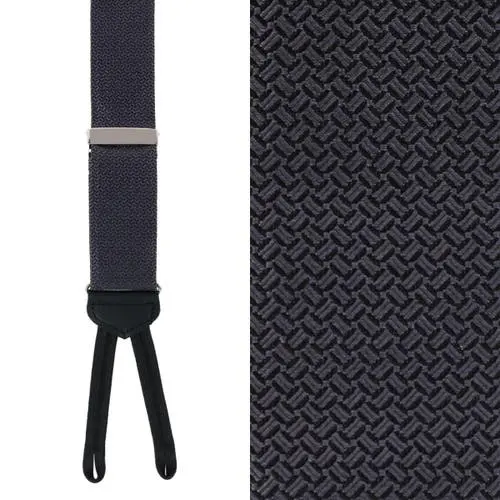 Trafalgar Big & Tall Monte Bello Interlocked Silk Suspenders - Graphite