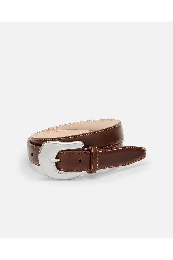 AUREUM No. 8 Leather Belt - Silver